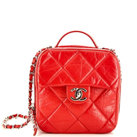 CHANEL | Bags | Chanel Top Handle Camera Case Bag Quilted Aged Calfskin ...